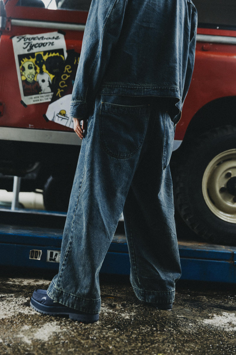 FTC Easy Grey Blue Denim Wide Pants – Footloose Tycoon